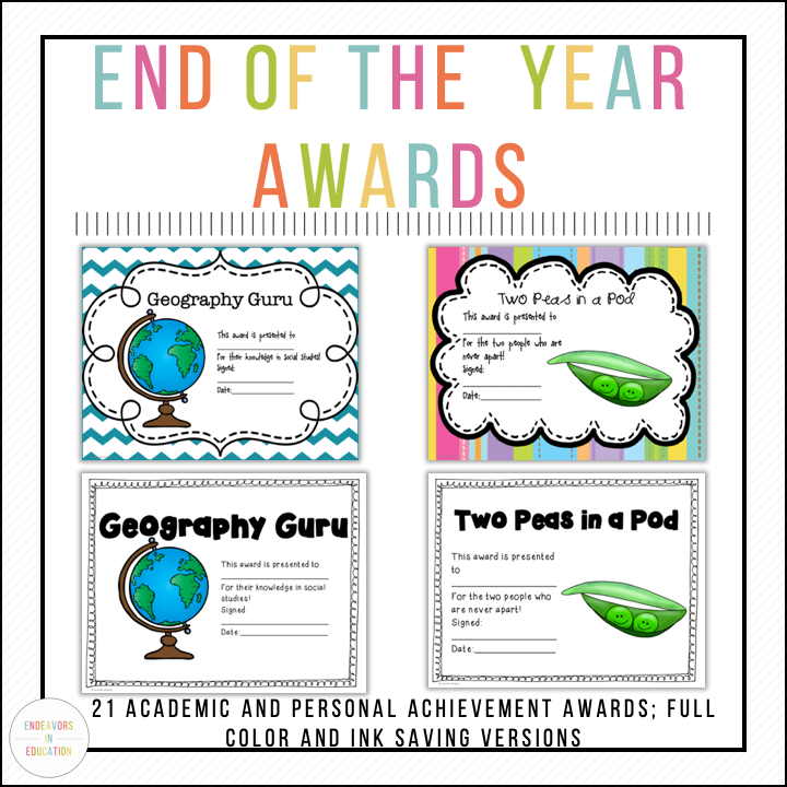 End of the Year Ideas and Activities - Endeavors in Education